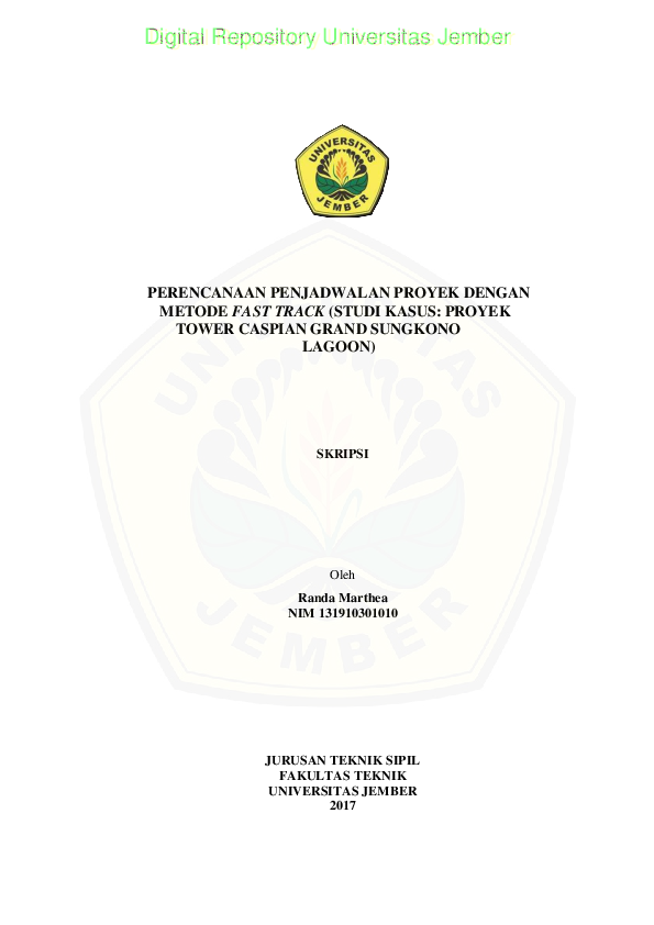 (PDF) Perencanaan Penjadwalan Proyek Dengan Metode Fast Track (Studi ...