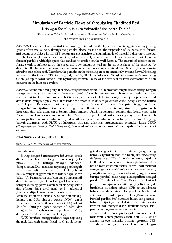 (PDF) Simulation of Particle Flows of Circulating Fluidized Bed