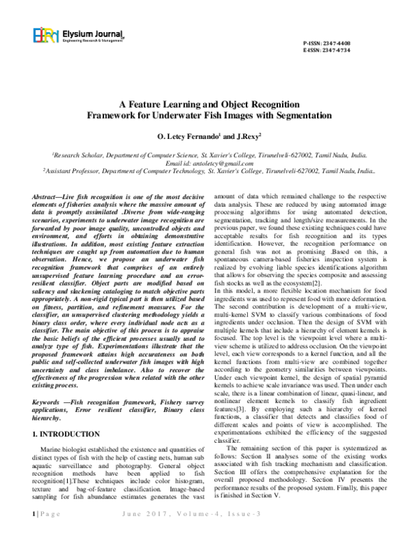 Pdf A Feature Learning And Object Recognition Framework For
