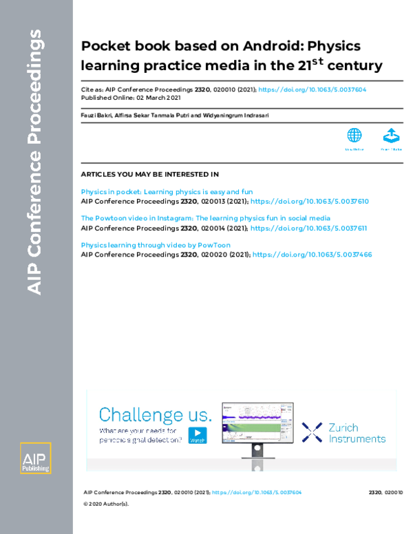 (PDF) Pocket book based on Android: Physics learning practice media in ...