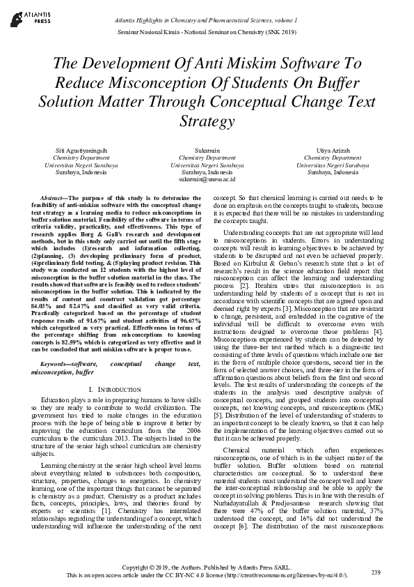 (PDF) The Development Of Anti Miskim Software To Reduce Misconception Of Students On Buffer ...