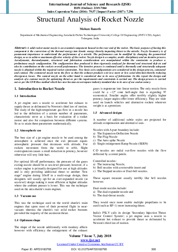 (PDF) Structural Analysis of Rocket Nozzle | mohan banoth - Academia.edu