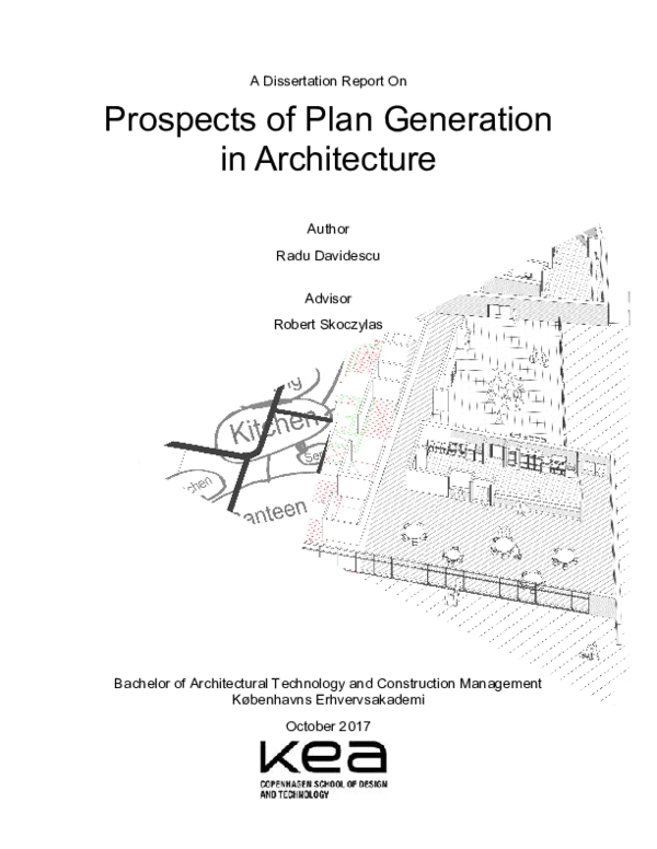(PDF) Prospects of Plan Generation in Architecture