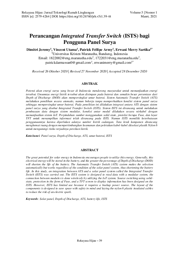 (PDF) Perancangan Integrated Transfer Switch (ISTS) bagi Pengguna Panel ...