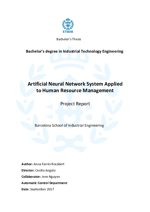 (PDF) Artificial Neural Network system applied to Human Resource Management