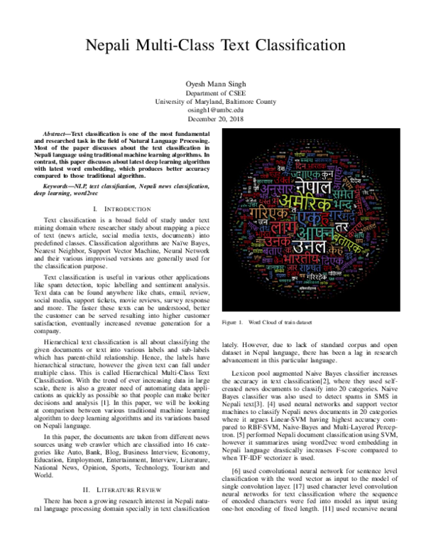 (PDF) Nepali Multi-Class Text Classification