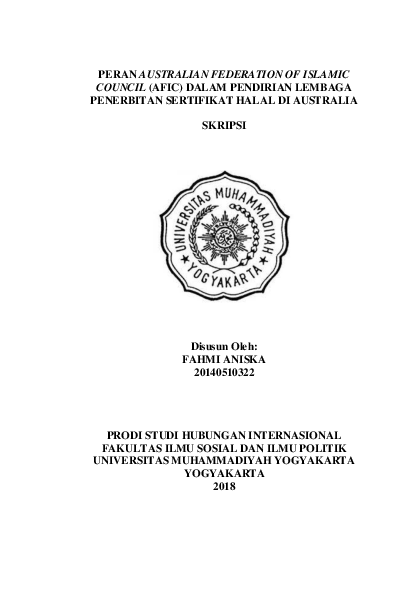 (PDF) Peran Australian Federation of Islamic Council (Afic) Dalam ...