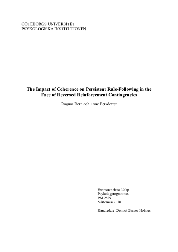 (PDF) The Impact of Coherence on Persistent Rule-Following in the Face ...