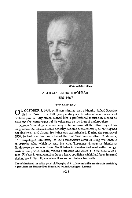 (PDF) Alfred Louis Kroeber, 1876-1960