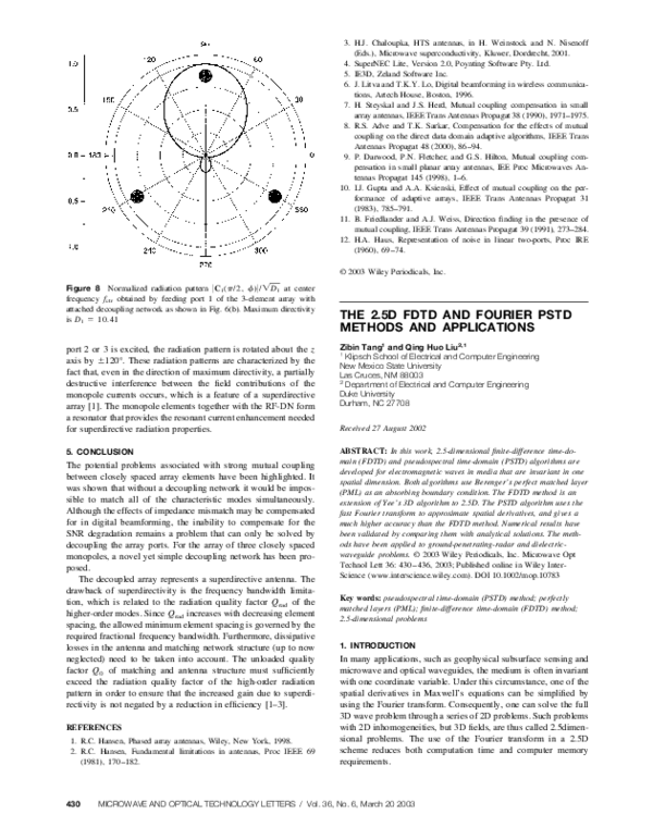 Pdf The 2 5d Fdtd And Fourier Pstd Methods And Applications