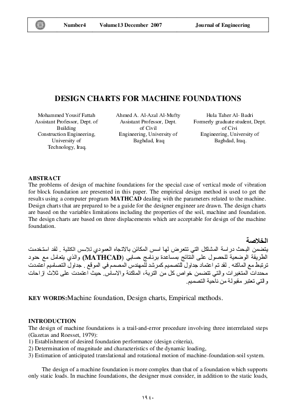 (PDF) Design Charts for Machine Foundations