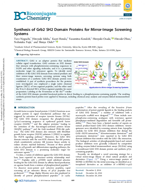(PDF) Synthesis of Grb2 SH2 Domain Proteins for Mirror-Image Screening ...