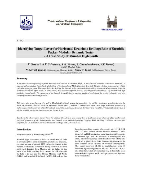(PDF) Identifying Target Layer for Horizontal Drainhole Drilling: Role ...