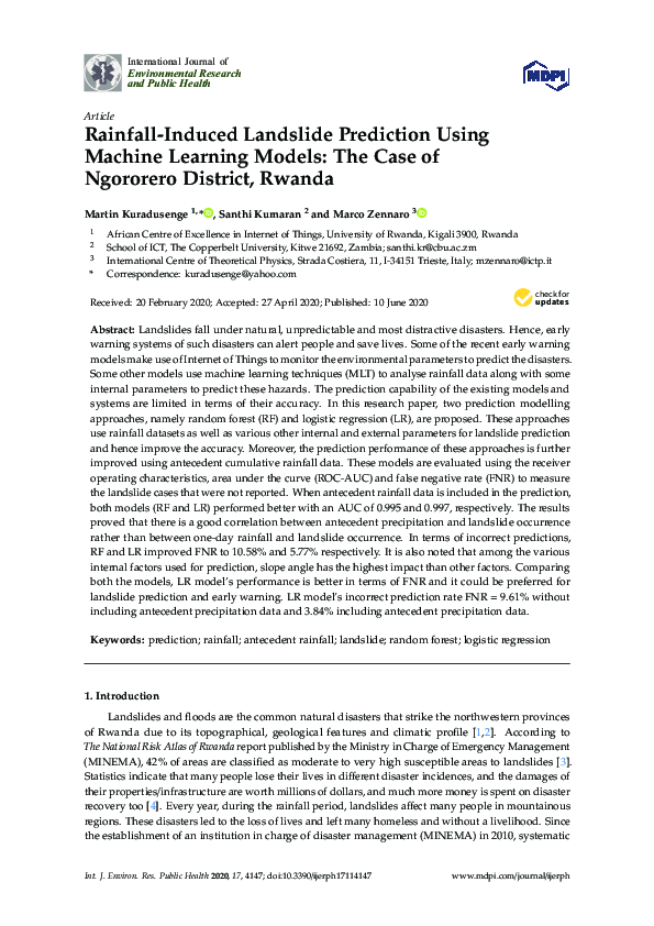 (PDF) Rainfall-Induced Landslide Prediction Using Machine Learning ...