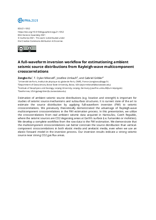 (PDF) A full-waveform inversion workflow for estimationing ambient ...