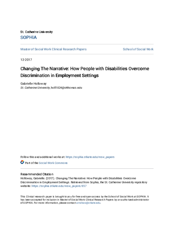 (PDF) Changing The Narrative: How People with Disabilities Overcome ...