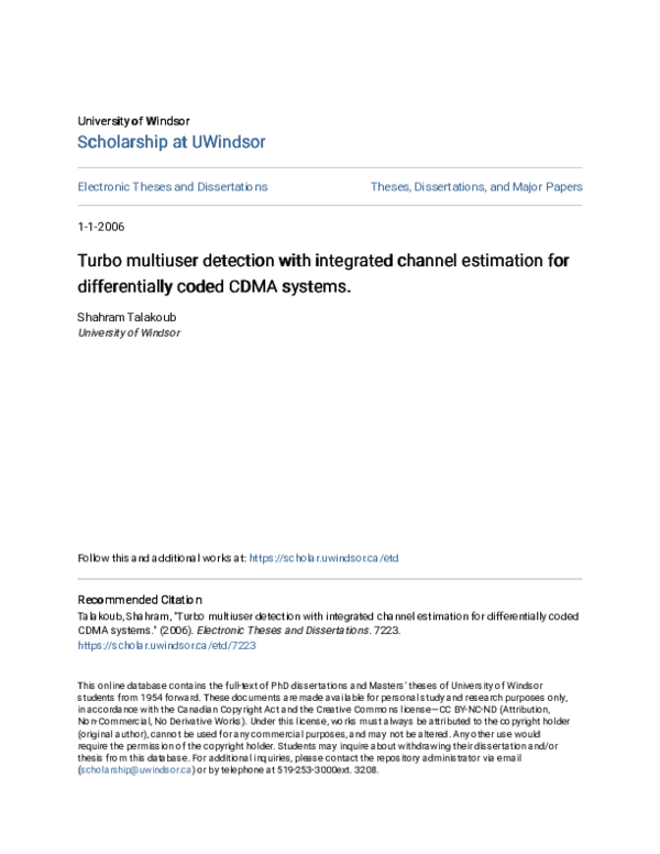 (PDF) Turbo multiuser detection with integrated channel estimation for differentially coded CDMA ...