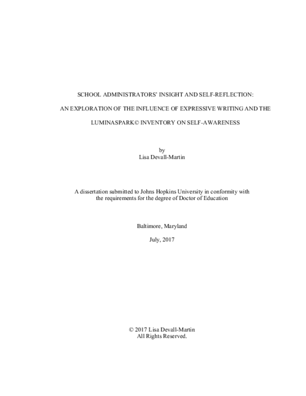 (PDF) School Administrators' Insight and Self-reflection: An ...