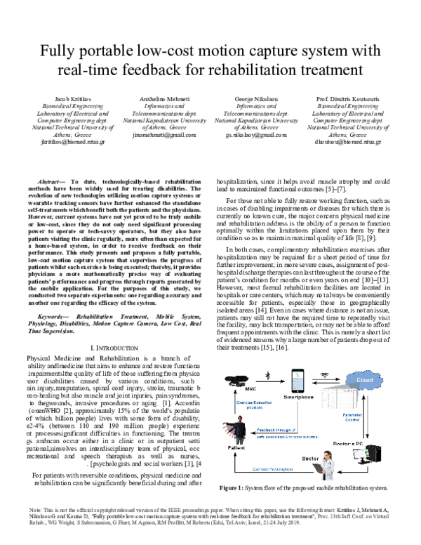 (PDF) Fully portable low-cost motion capture system with real-time ...