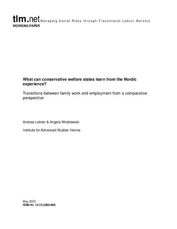 (PDF) What can conservative welfare states learn from the Nordic ...
