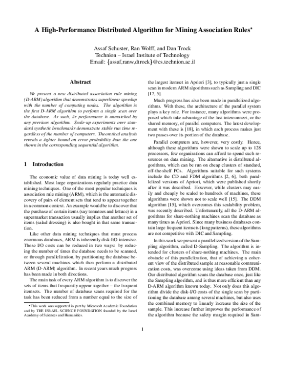 (PDF) A High-Performance Distributed Algorithm for Mining