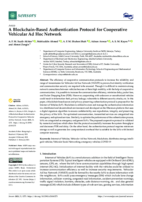(PDF) A Blockchain-Based Authentication Protocol for Cooperative ...
