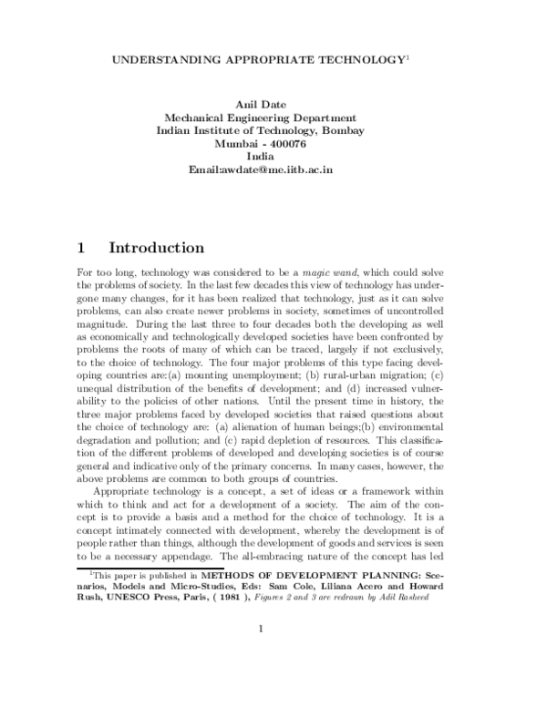 (PDF) Understanding appropriate technology