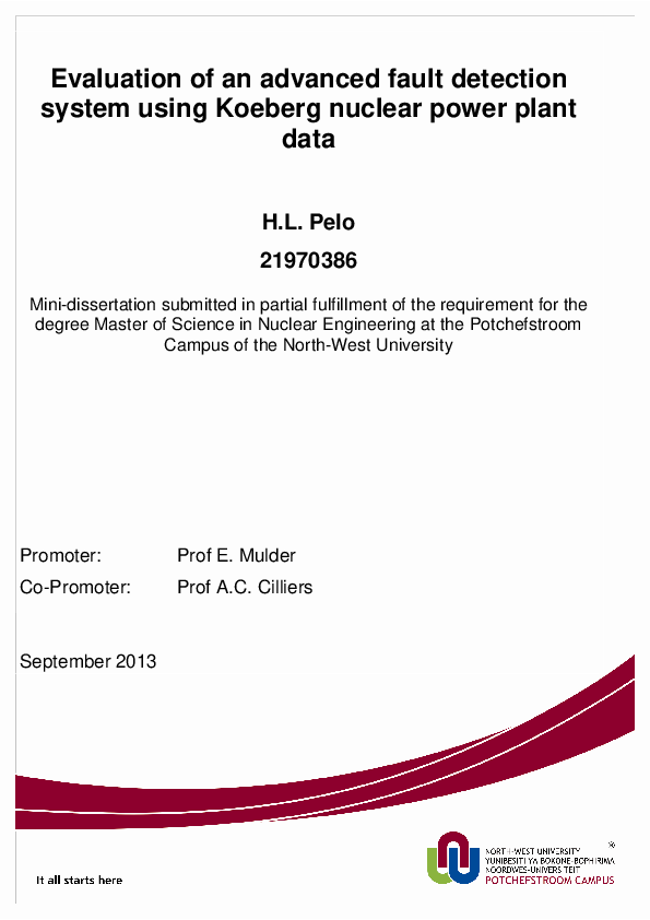Pdf Evaluation Of An Advanced Fault Detection System Using Koeberg