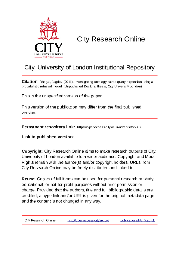 (PDF) Investigating ontology based query expansion using a probabilistic retrieval model