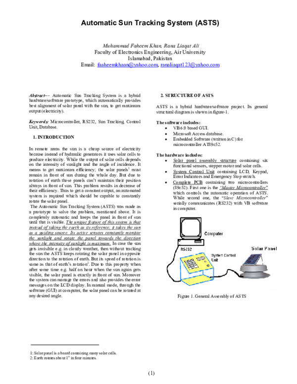 (PDF) Automatic Sun Tracking System