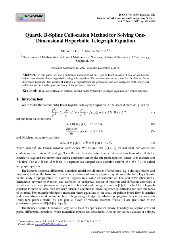 Pdf Septic B Spline Collocation Method For Solving One Dimensional