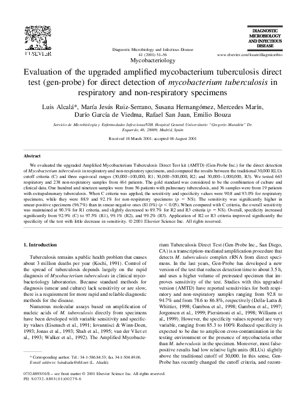 (PDF) Evaluation of the upgraded amplified mycobacterium tuberculosis ...