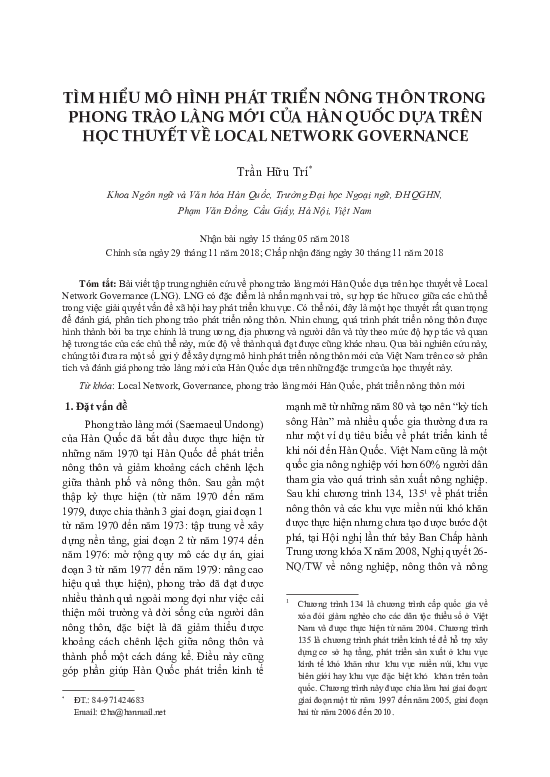(PDF) A Study on the Rural Development Model in Korean Saemaeul ...