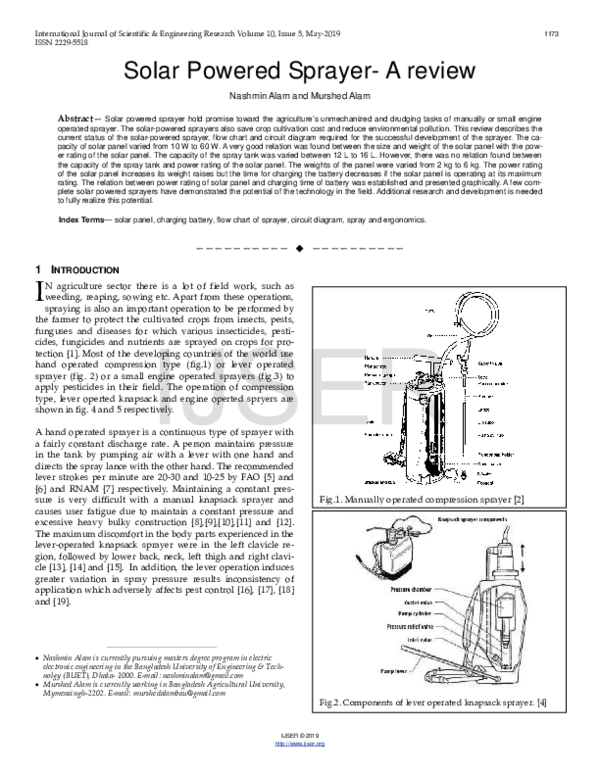 (PDF) Solar Powered Sprayer- A review