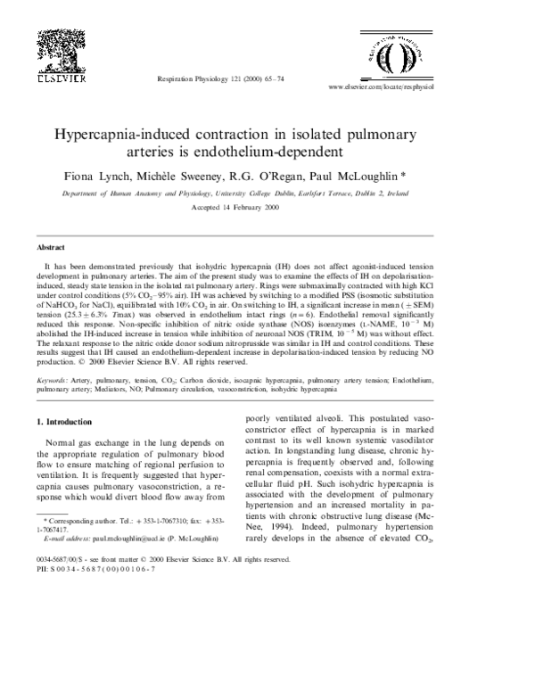 (PDF) Hypercapnia-induced contraction in isolated pulmonary arteries is ...