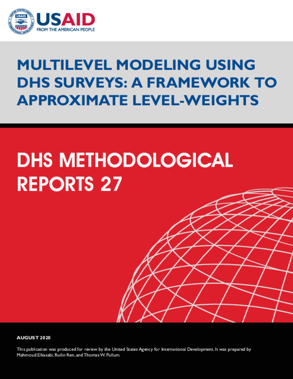 (PDF) Multilevel modeling using DHS Surveys: A framework to approximate level-weights