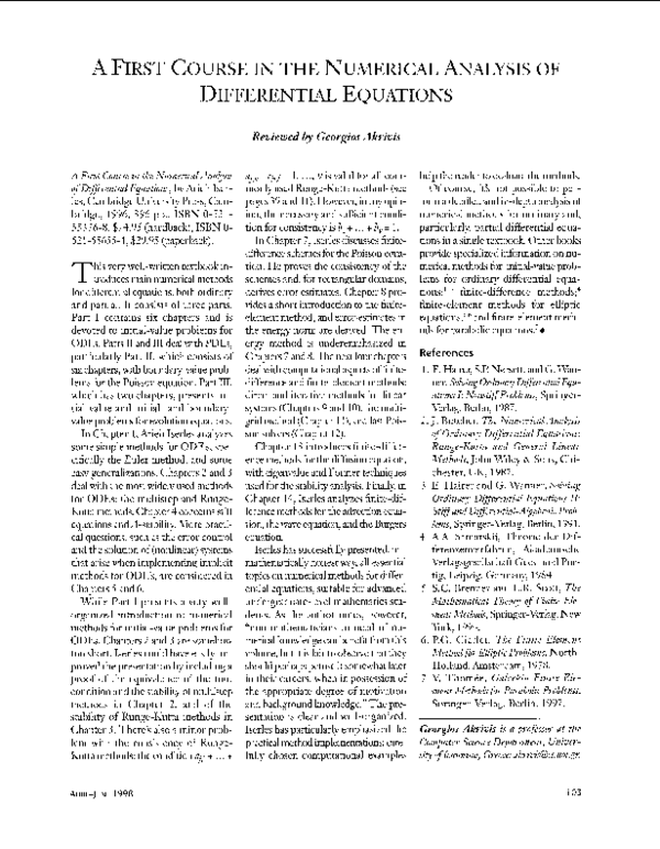 (PDF) A First Course In The Numerical Analysis Of Differential ...