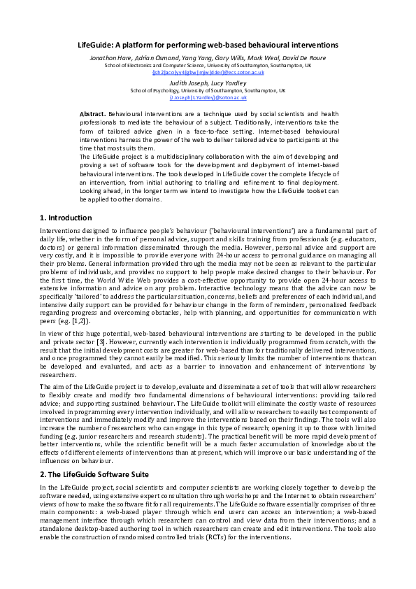 (PDF) LifeGuide: A platform for performing web-based behavioural ...