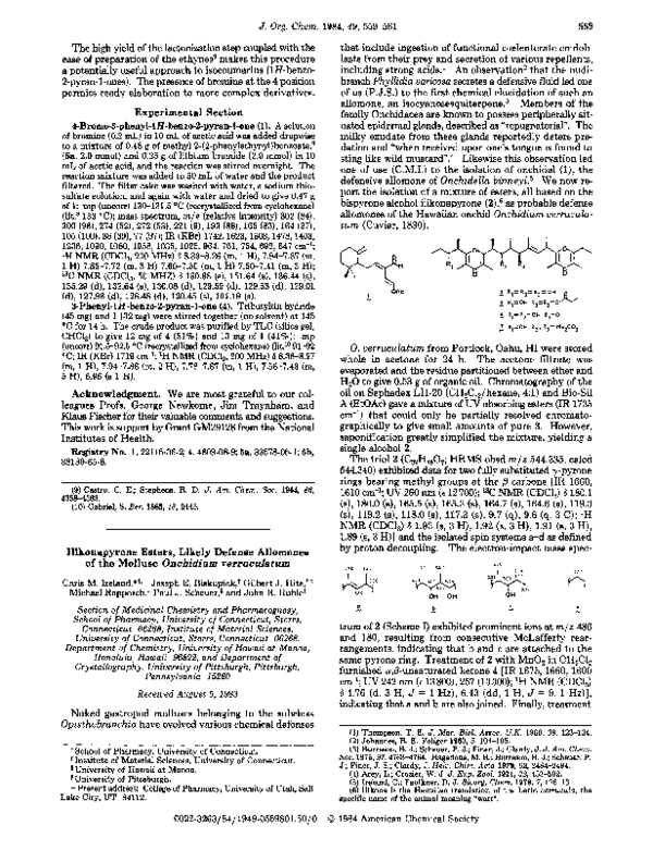 (PDF) Ilikonapyrone esters, likely defense allomones of the mollusk ...