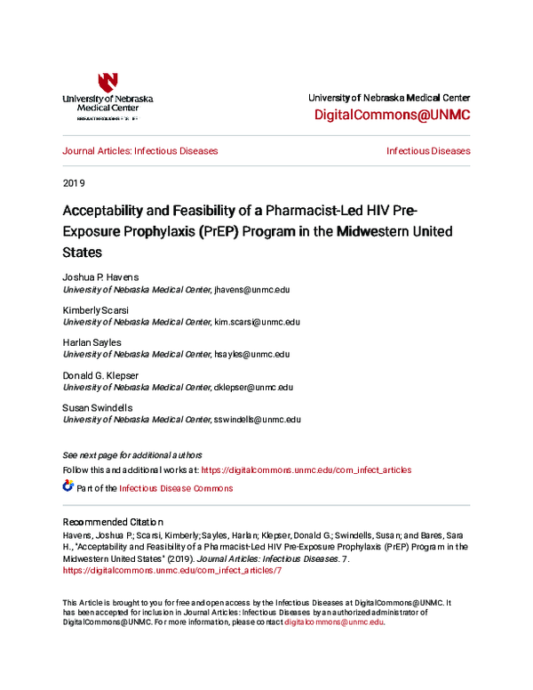 (PDF) Acceptability and feasibility of a pharmacist-led HIV pre ...