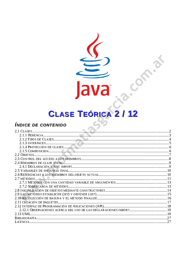 (PDF) JAVA CLASE TEÓRICA 2 - Clases y Objetos, Programación Orientada a ...