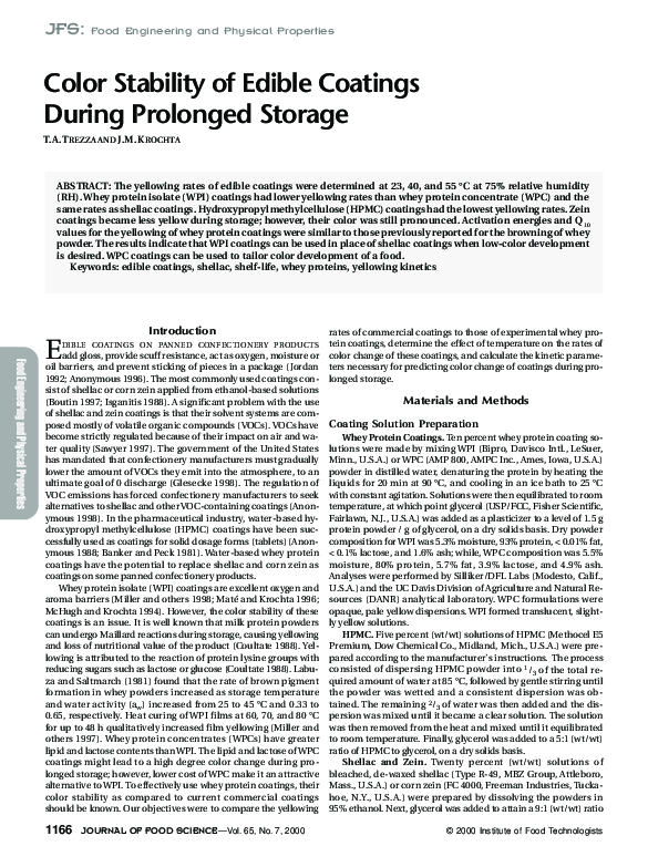 (PDF) Color stability of edible coatings during prolonged storage