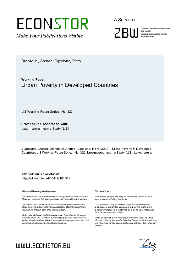 (PDF) 14. Urban poverty in developed countries