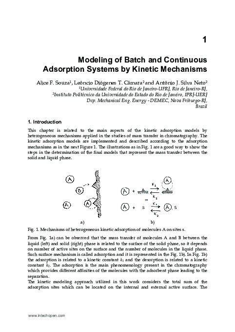 (PDF) Modeling of Batch and Continuous Adsorption Systems by Kinetic ...