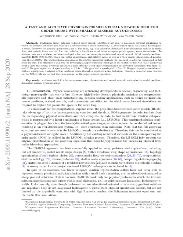 (PDF) A fast and accurate physics-informed neural network reduced order ...