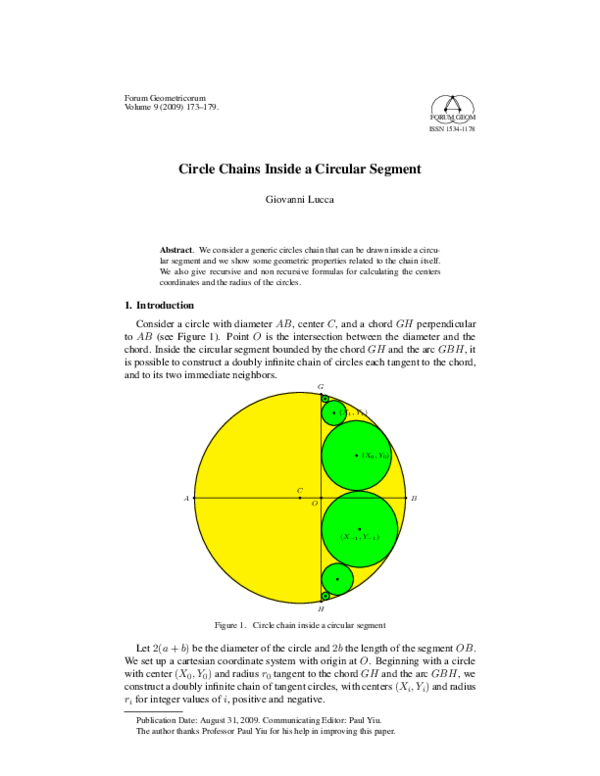 (PDF) Circle Chains Inside a Circular Segment