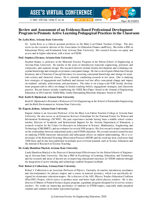 (PDF) Review and Assessment of an Evidence-Based Professional ...
