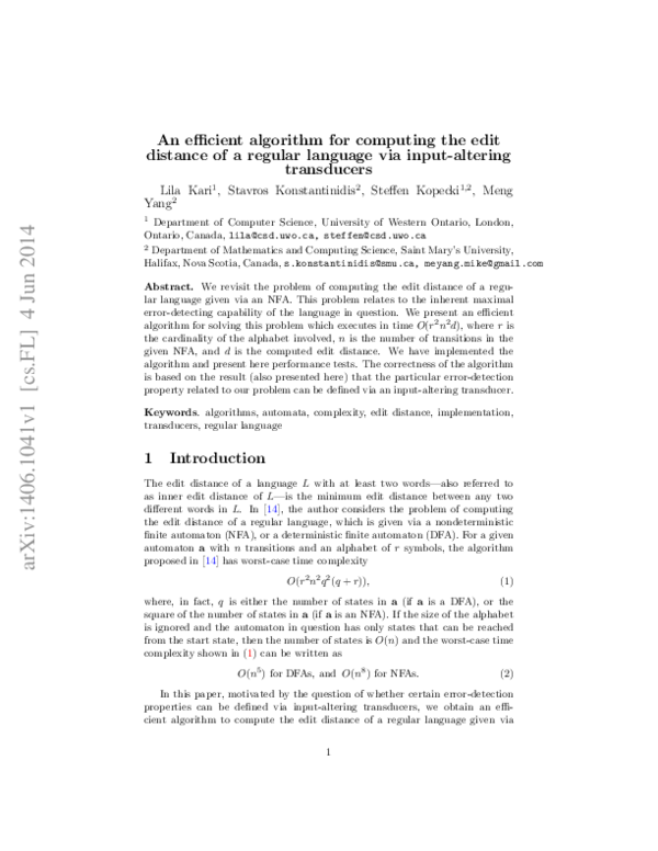 (PDF) An efficient algorithm for computing the edit distance of a regular language via input ...