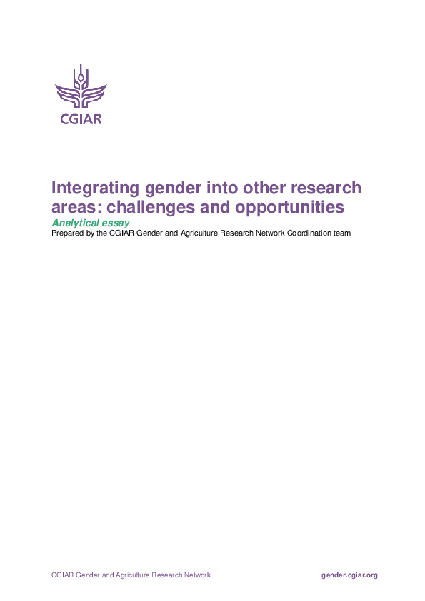 (PDF) Integrating gender into other research areas: challenges and ...
