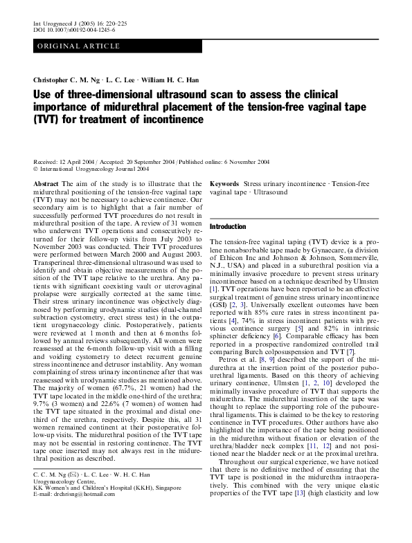 (PDF) Use of three-dimensional ultrasound scan to assess the clinical ...